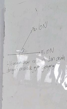 ${F2} = 10 N$ ${F1} = 10 N$ 60° Hitungan