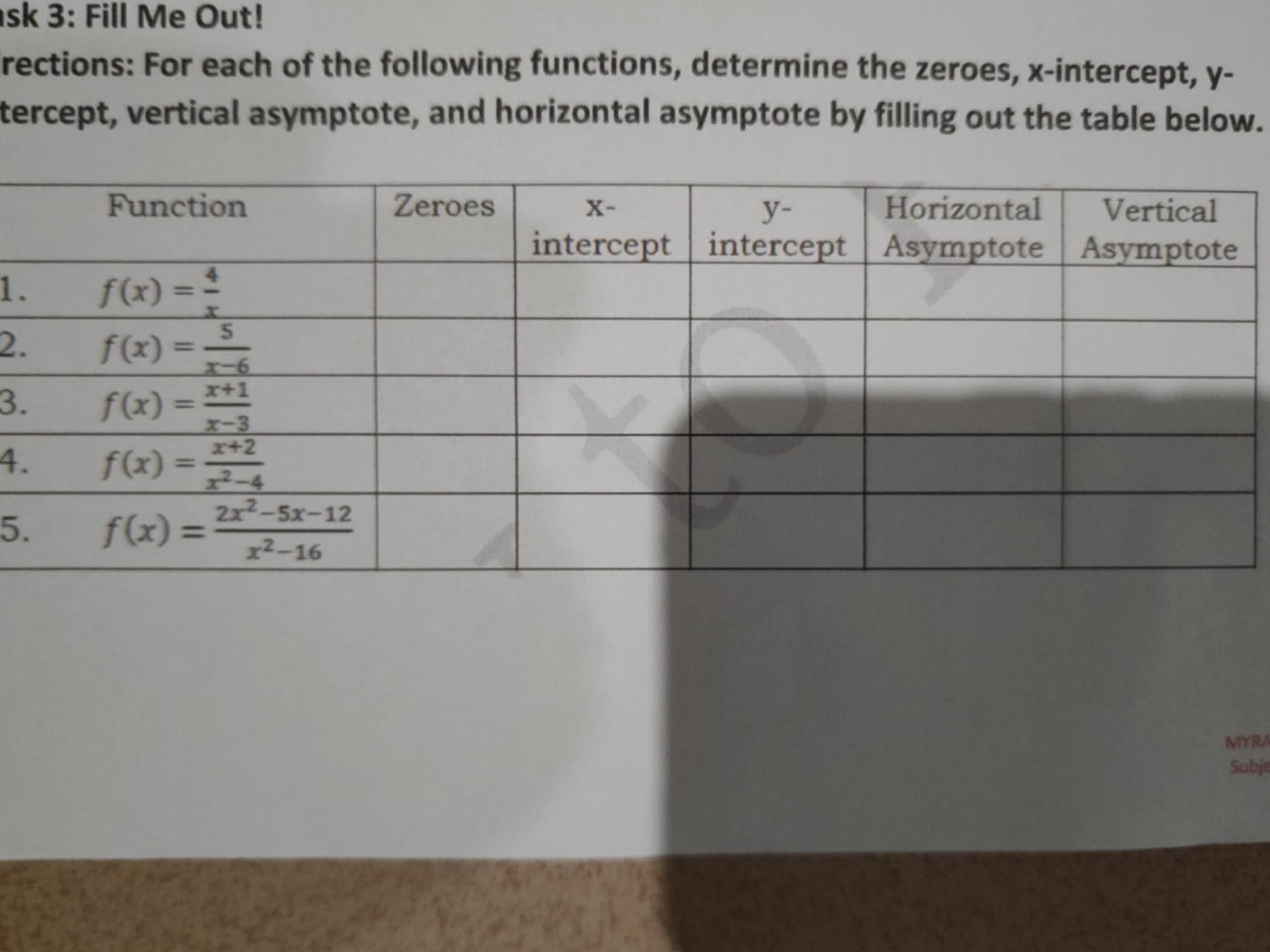 For each of the following functions, | StudyX