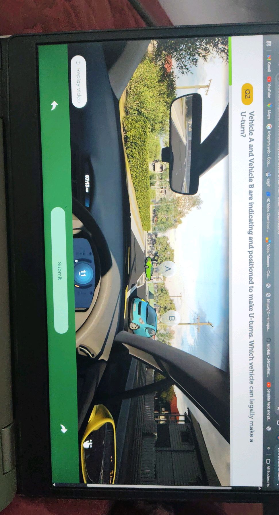 Q2 Vehicle A and Vehicle B are indicating