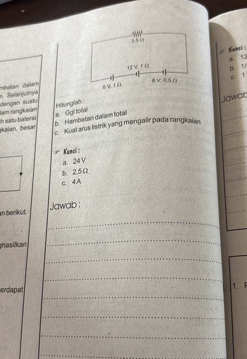 Hitunglah: a. Ggl total b. Hambatan dalam | StudyX