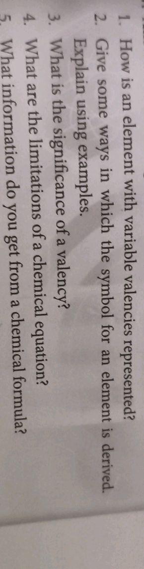 How is an element with variable valencies