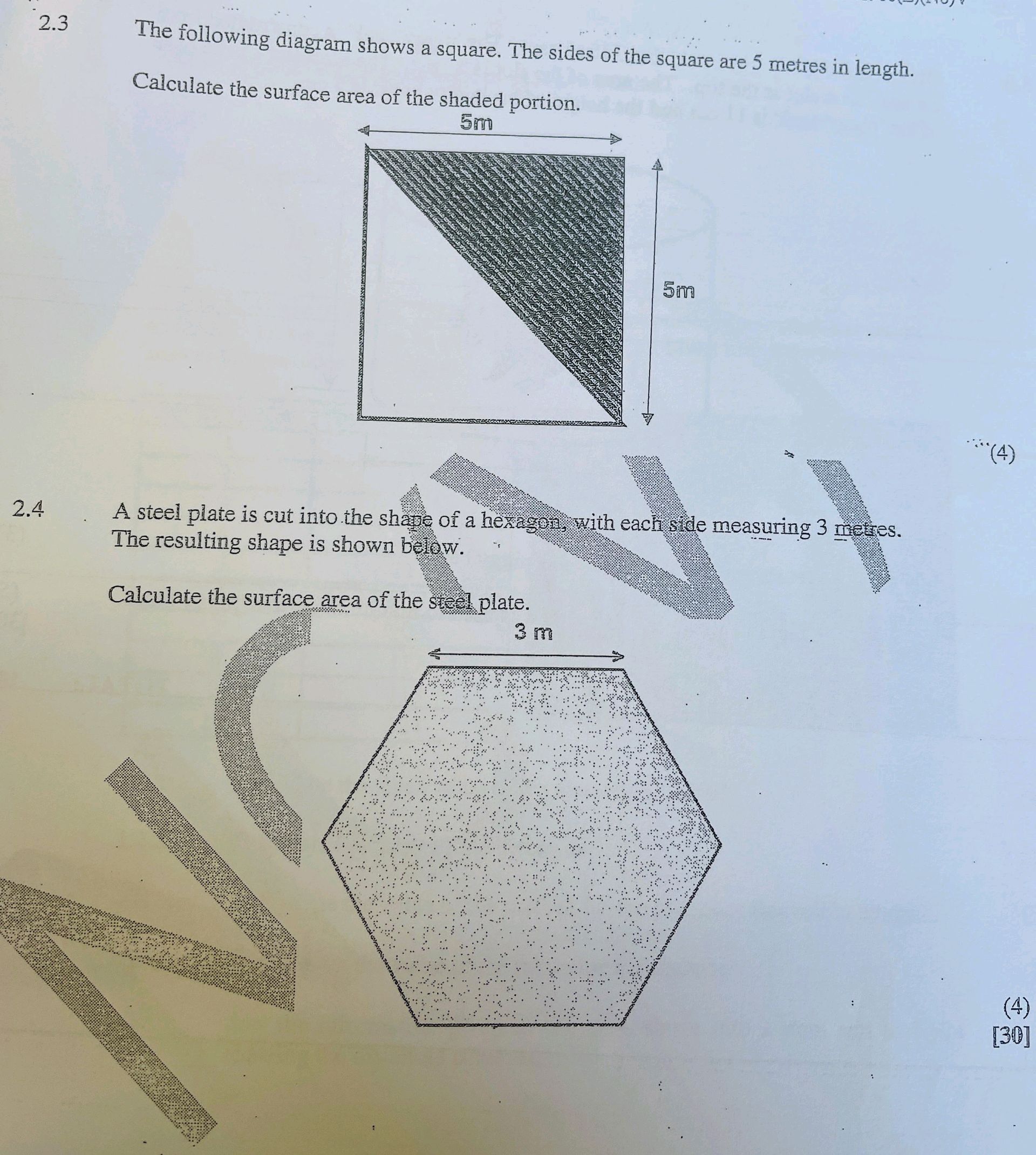 2.3 The following diagram shows a square.