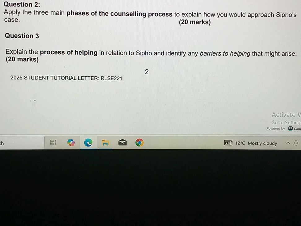 Question 2: Apply the three main phases of