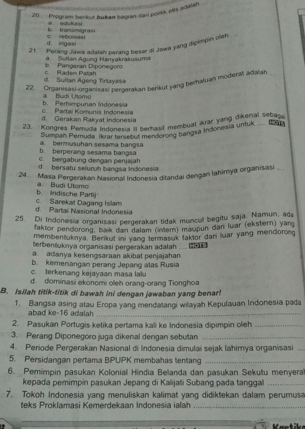 Program berikut bukan bagian dari politik
