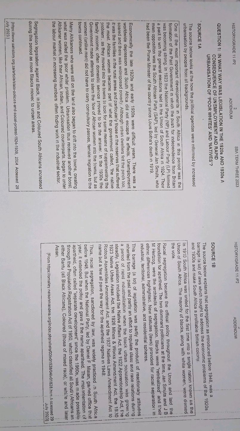 SECTION A: SOURCE-BASED QUESTION QUESTION | StudyX