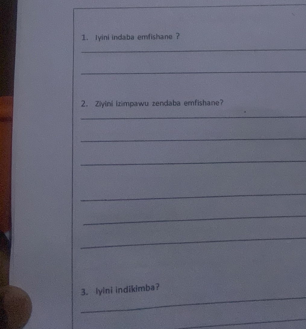 Iyini indaba emfishane? $$ $$ 2. Ziyini