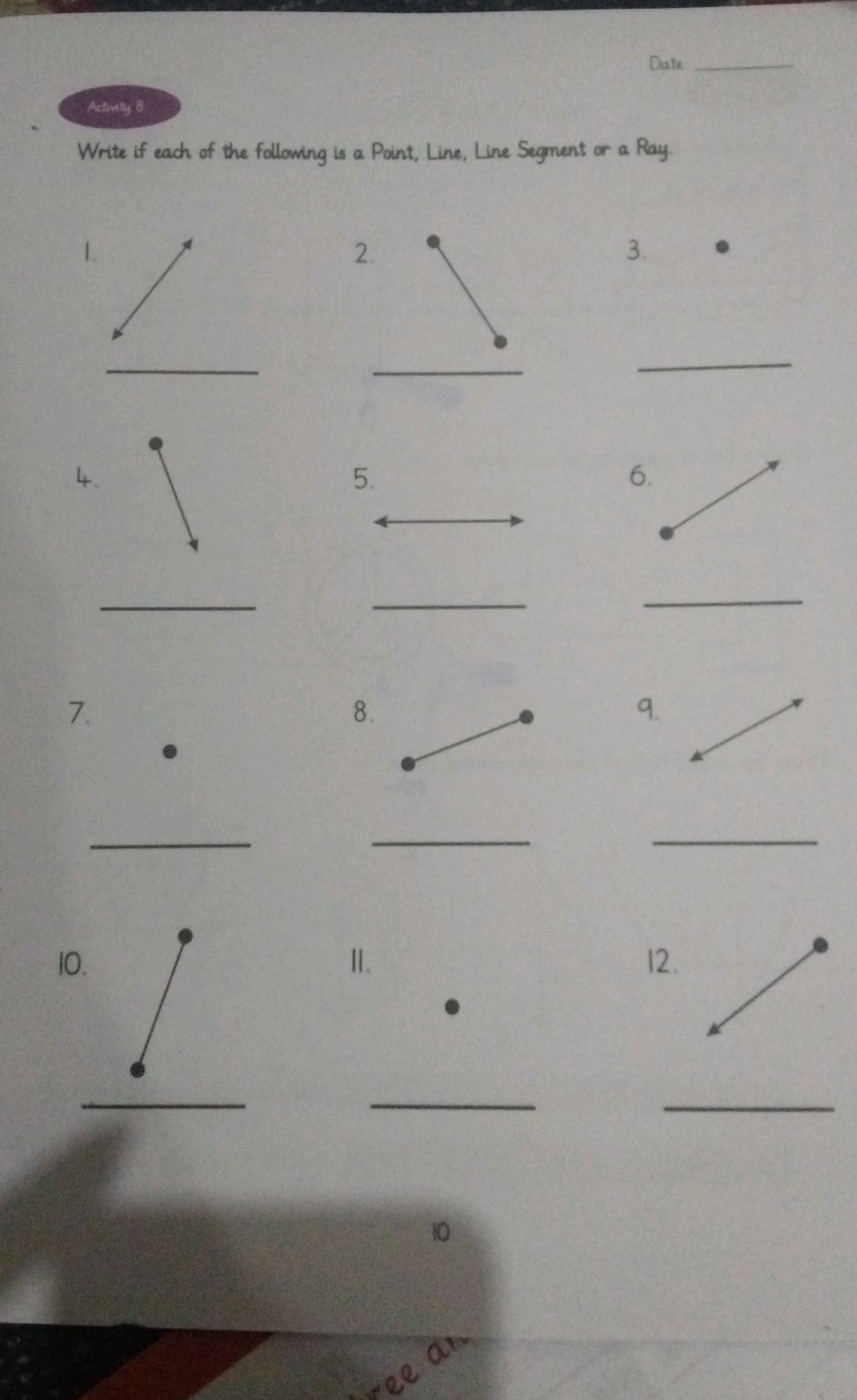 Write if each of the following is a Point, | StudyX