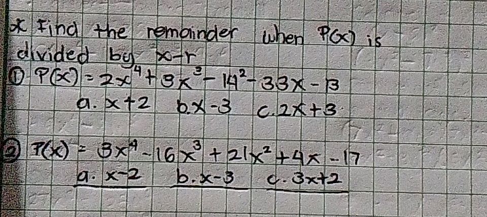 Find the remainder when P(x) is divided by