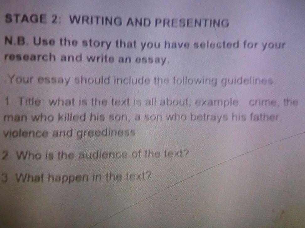 STAGE 2: WRITING AND PRESENTING N.B. Use | StudyX