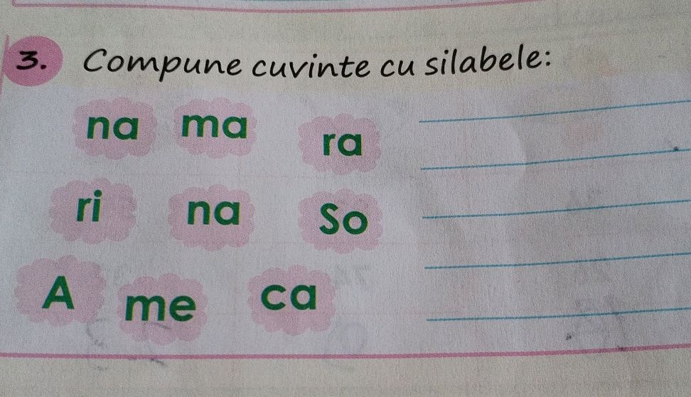 3. Compune cuvinte cu silabele: na ma ra ri | StudyX
