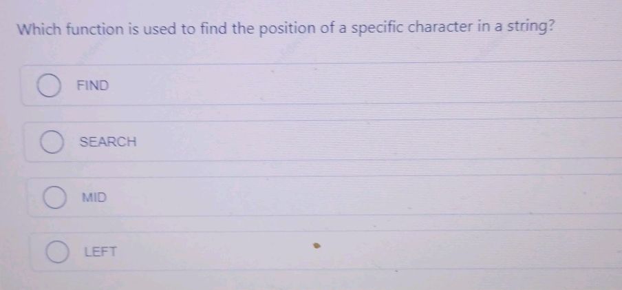 Which function is used to find the position