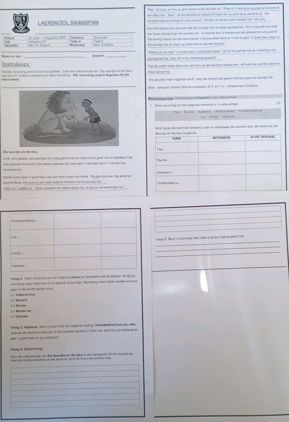 Instruksies: Hierdie navorsing word by die