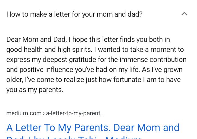 How to make a letter for your mom and dad?