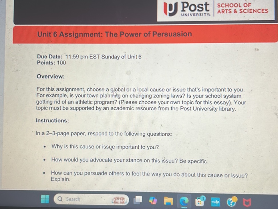Unit 6 Assignment: The Power of Persuasion | StudyX