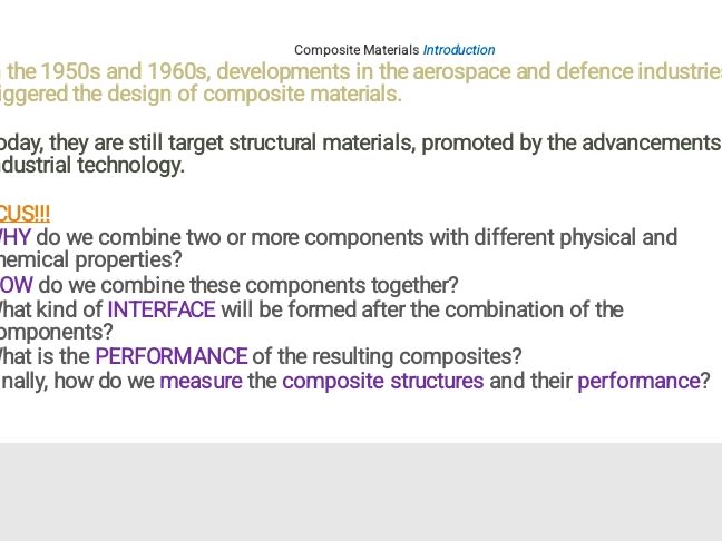 Composite Materials Introduction the 1950s | StudyX