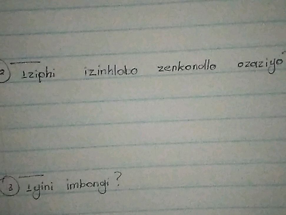 2. Iziphi izinhlolo zenkondlo ozaziyo? 3. | StudyX