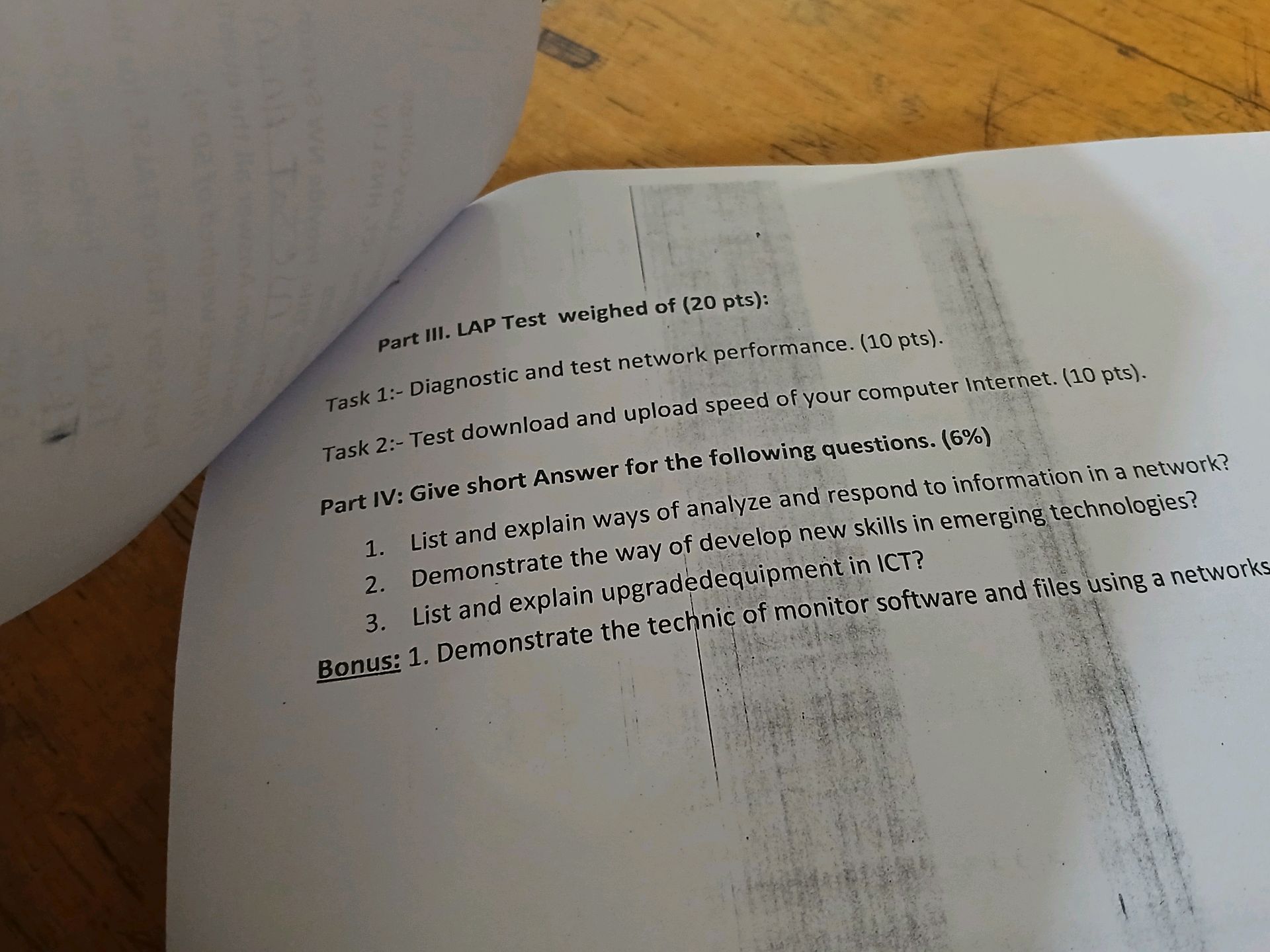 part III. LAP Test weighed of (20 pts): Task | StudyX