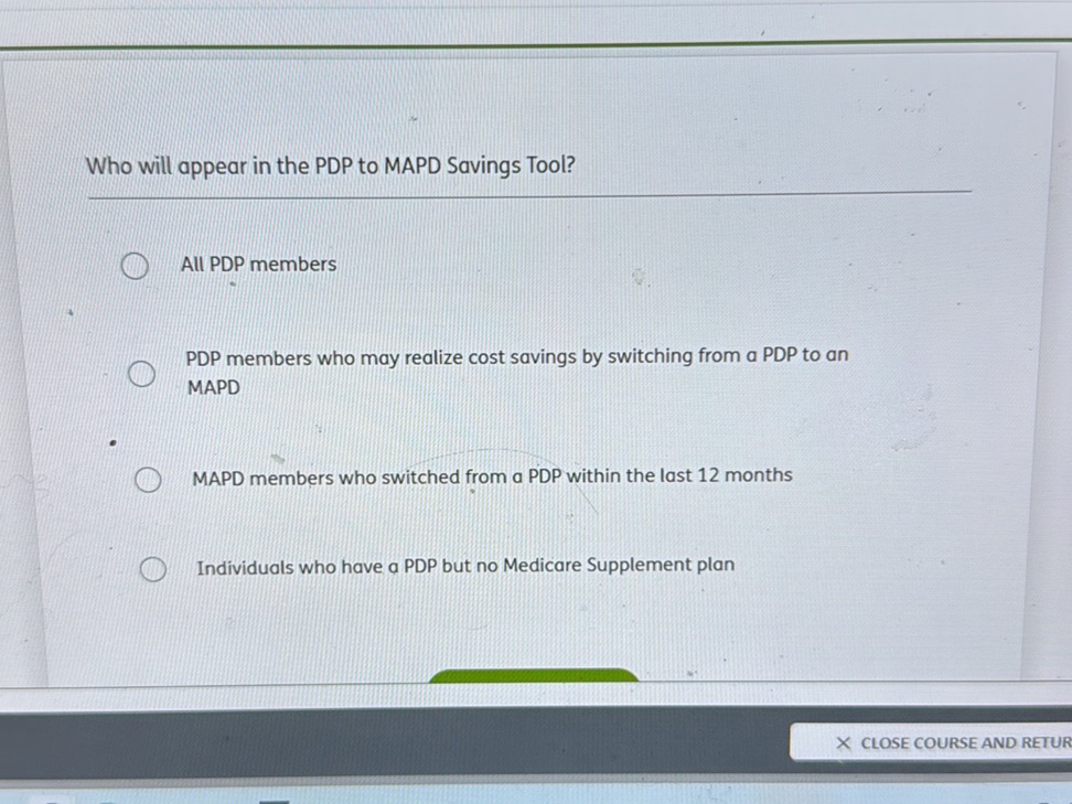 Who will appear in the PDP to MAPD Savings | StudyX