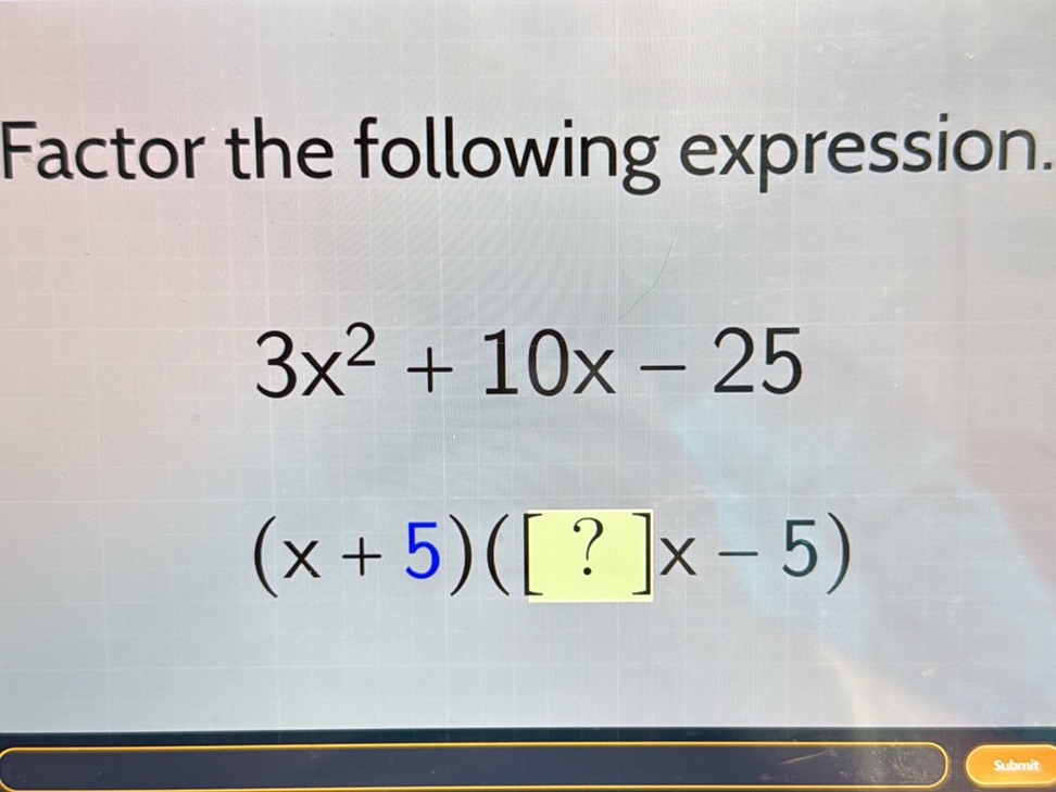 Factor the following expression. $3x^2 + | StudyX