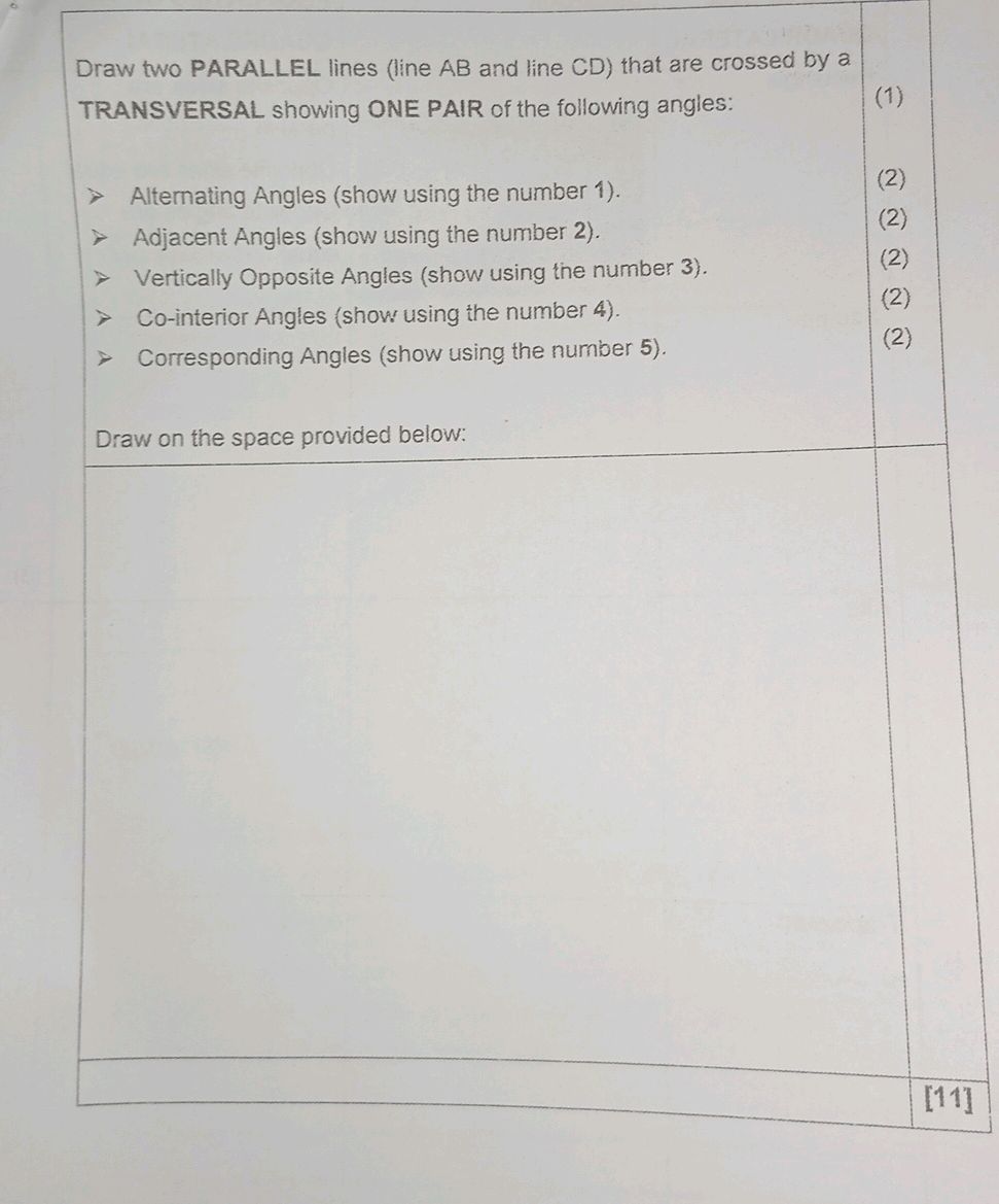Draw two PARALLEL lines (line AB and line | StudyX