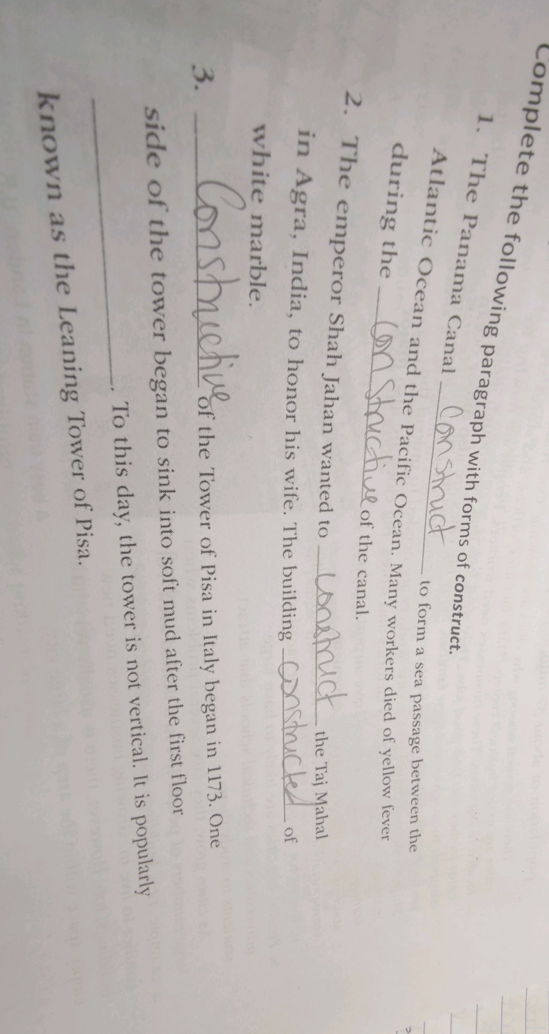 Complete the following paragraph with forms | StudyX