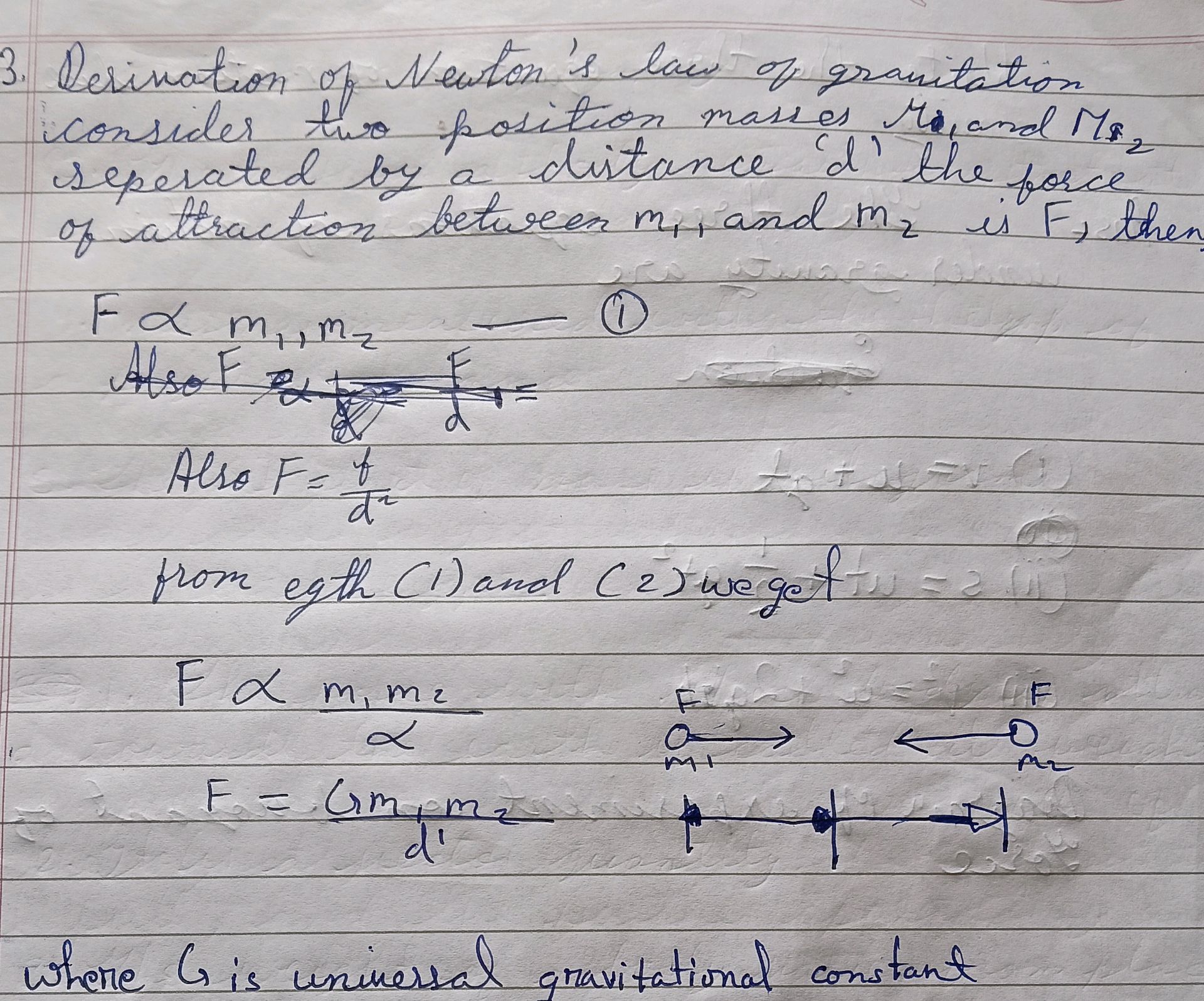 3. Derivation of Newton's law of gravitation | StudyX