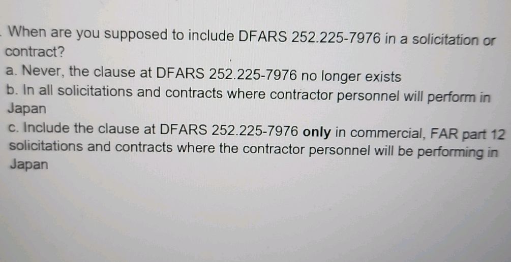 When are you supposed to include DFARS
