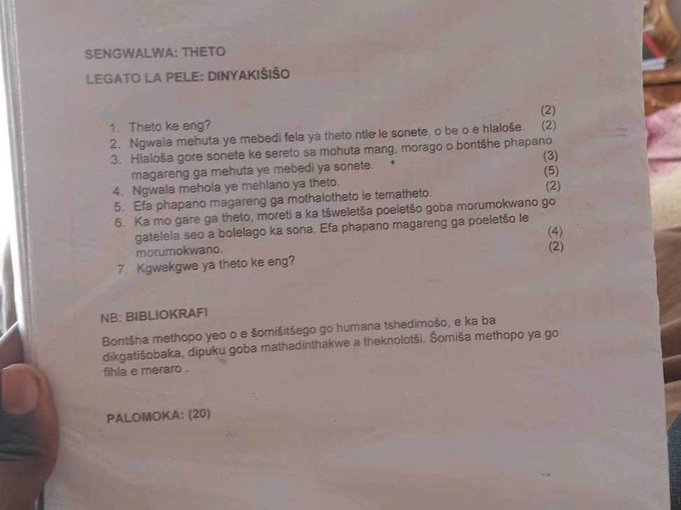 Theto ke eng? 2. Ngwala mehuta ye mebedi