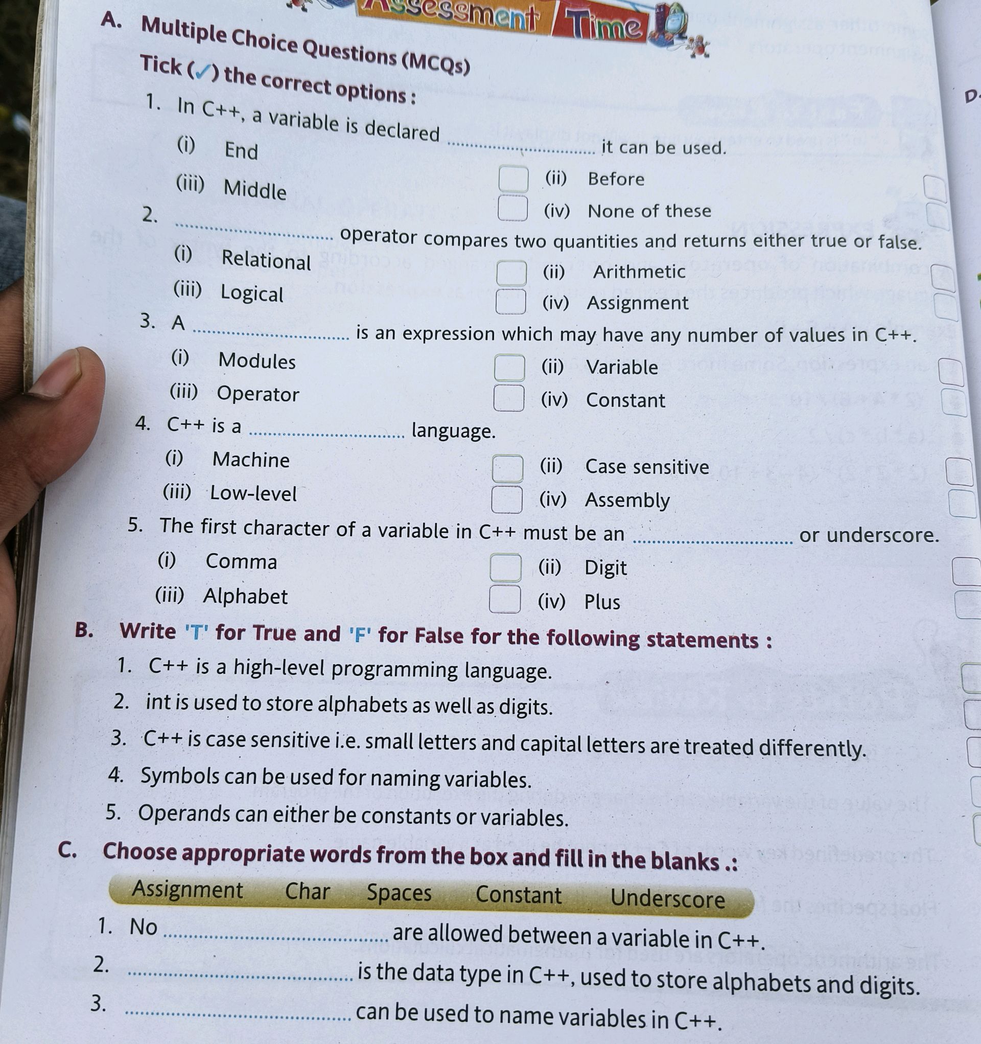 A. Multiple Choice Questions (MCQs) sment | StudyX
