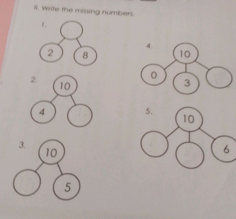 II. Write the missing numbers. 1. (Circle