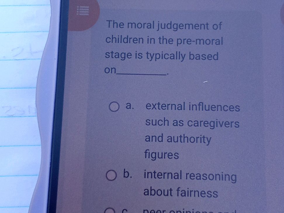 The moral judgement of children in the