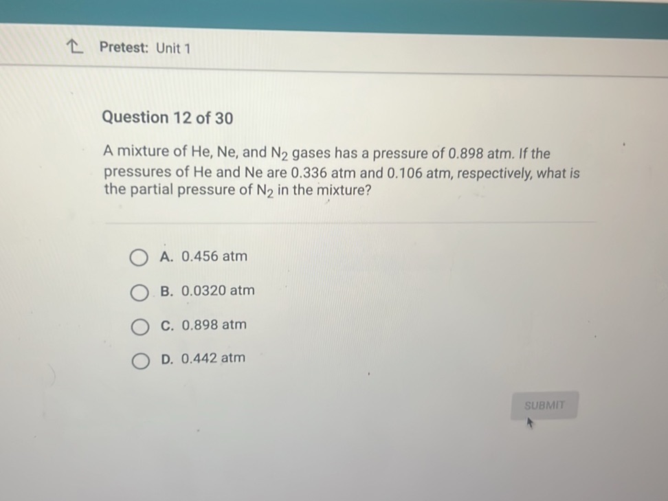 A mixture of He, Ne, and N₂ gases has a | StudyX