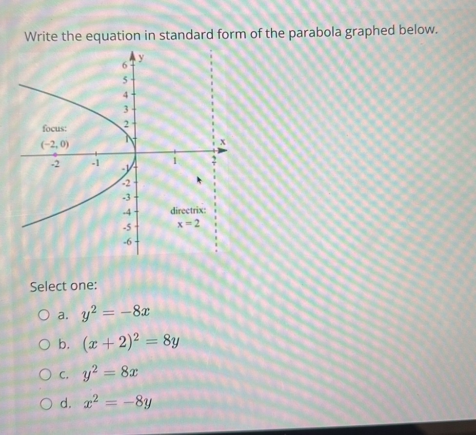 Write the equation in standard form of the | StudyX