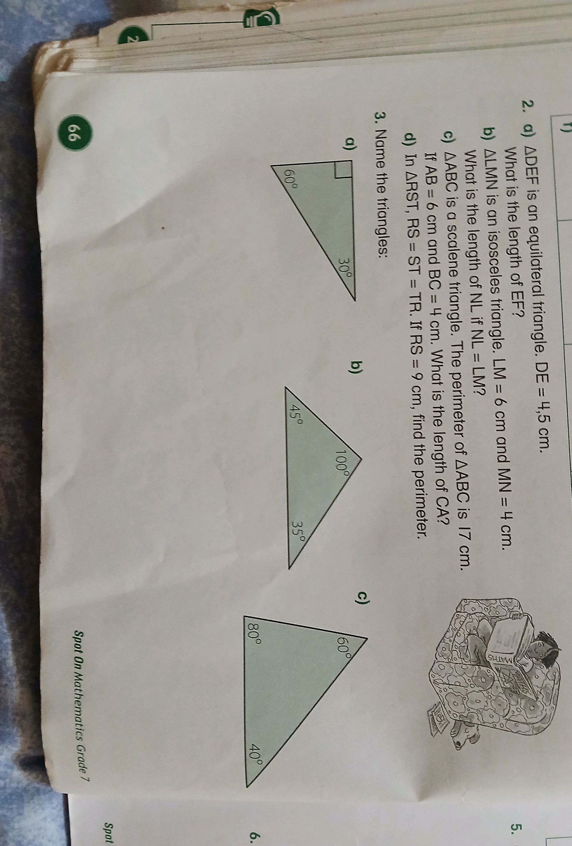 2. a) \( DEF \) is an equilateral | StudyX
