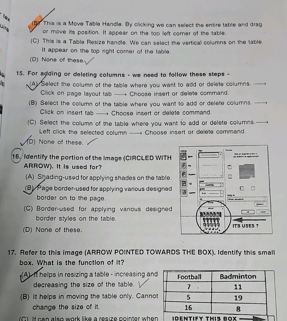 (B) This is a Move Table Handle. By clicking | StudyX