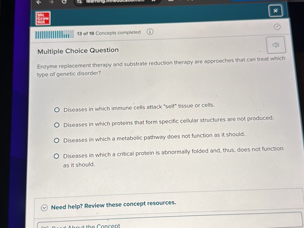 Multiple Choice Question Enzyme replacement | StudyX