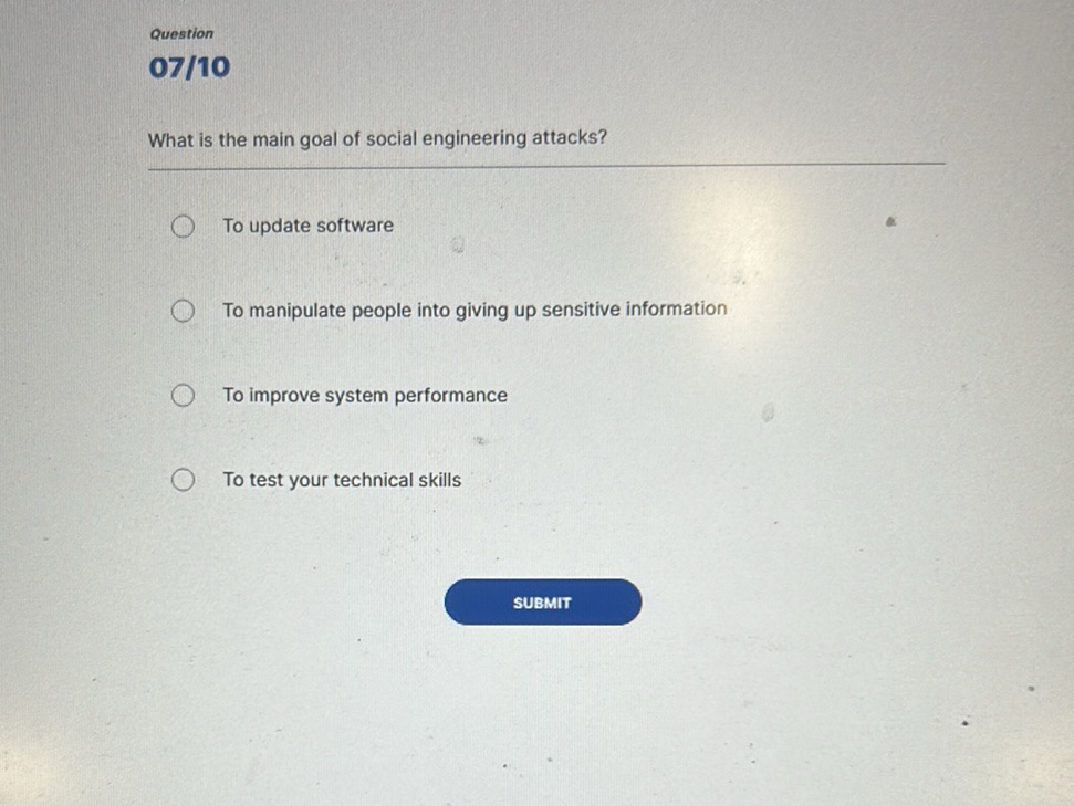 What is the main goal of social engineering