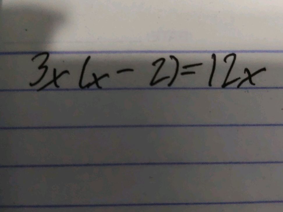 Solving the quadratic equation 3x(x - 2)
