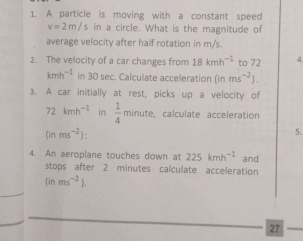 A particle is moving with a constant speed v
