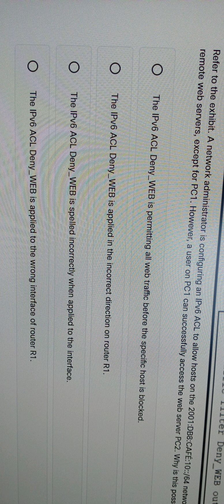 Refer to the exhibit. A network | StudyX