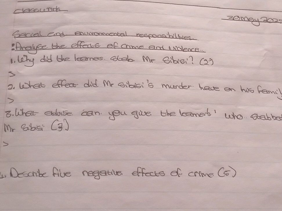 Analyse the effects of Crime and Violence.