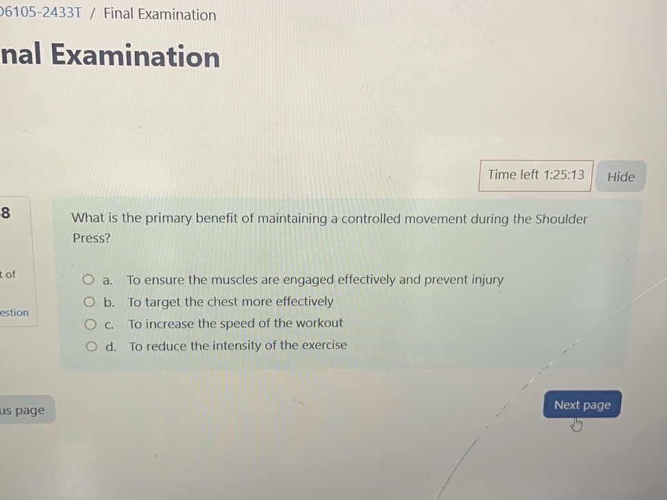 What is the primary benefit of maintaining a | StudyX