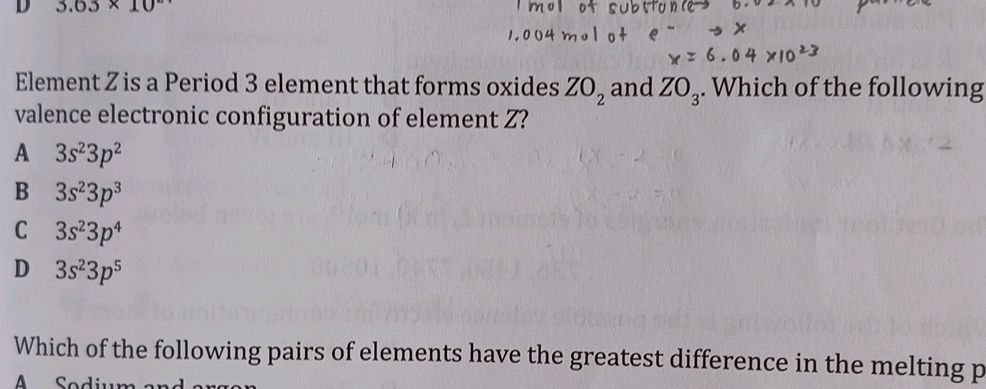 Element Z is a Period 3 element that forms