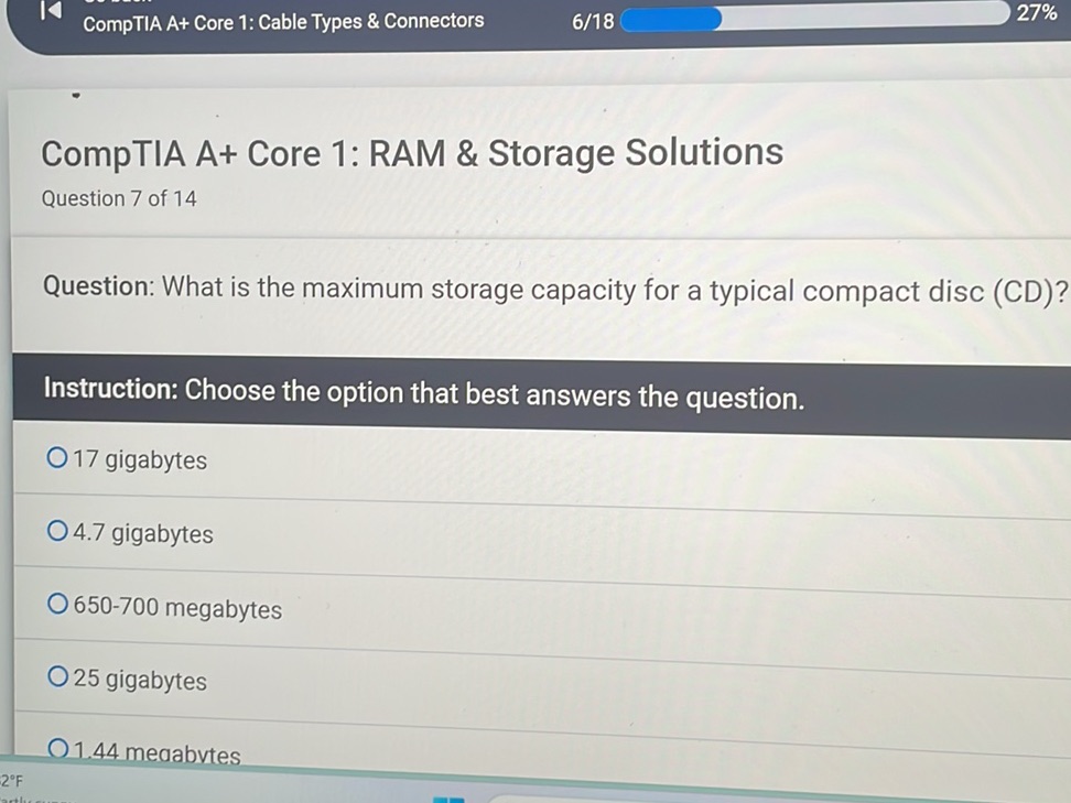 Question: What is the maximum storage | StudyX