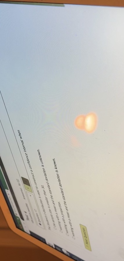 The Student's t-distribution is used to | StudyX