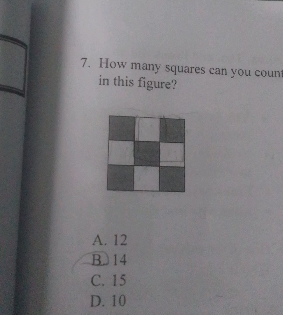 7. How many squares can you count in this | StudyX