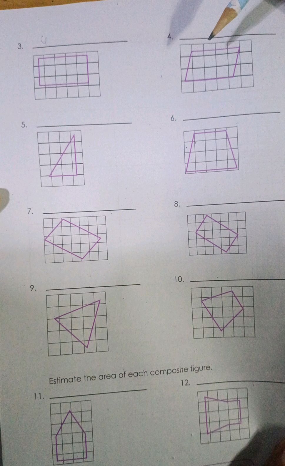 Estimate the area of each composite figure. | StudyX