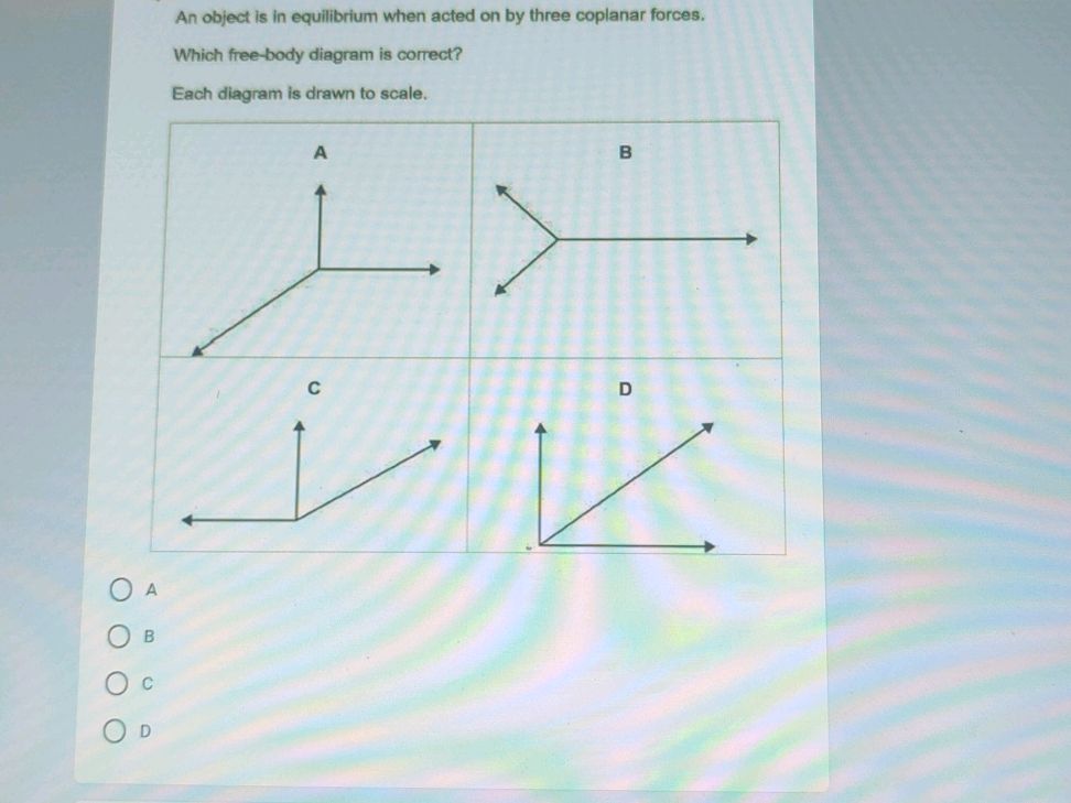 An object is in equilibrium when acted on by | StudyX