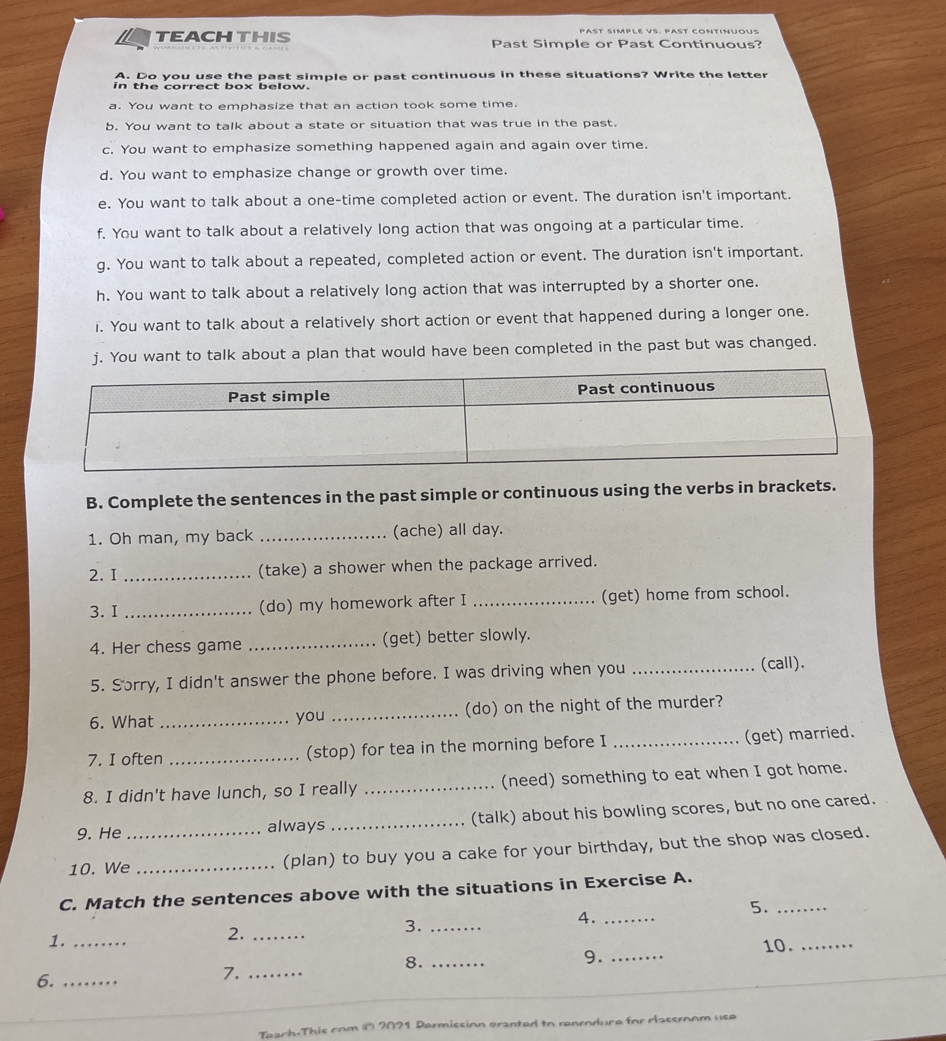 PAST SIMPLE VS. PAST CONTINUOUS Past Simple | StudyX