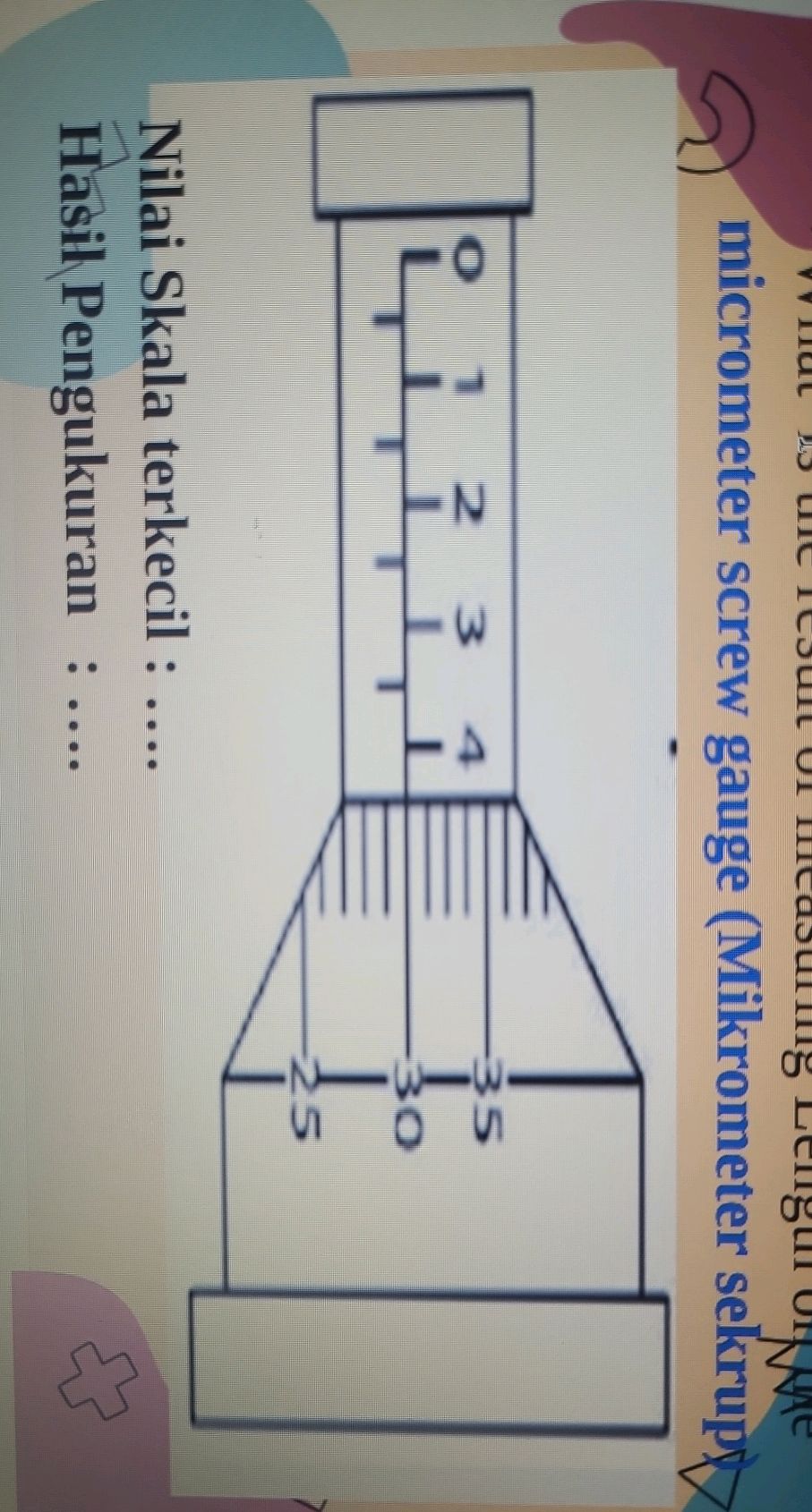 What is the result of measuring Lengan offe | StudyX